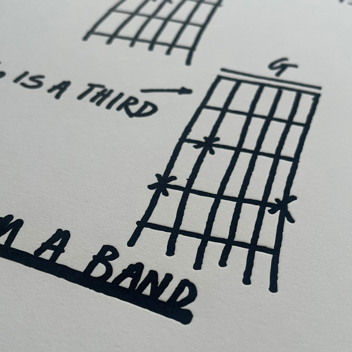 Tony Moon - Three Chords (Now Form A Band) Letterpress – Prescription Art