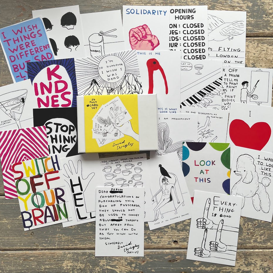 David Shrigley - Postcard Set #1 (24 Postcards) – Prescription Art